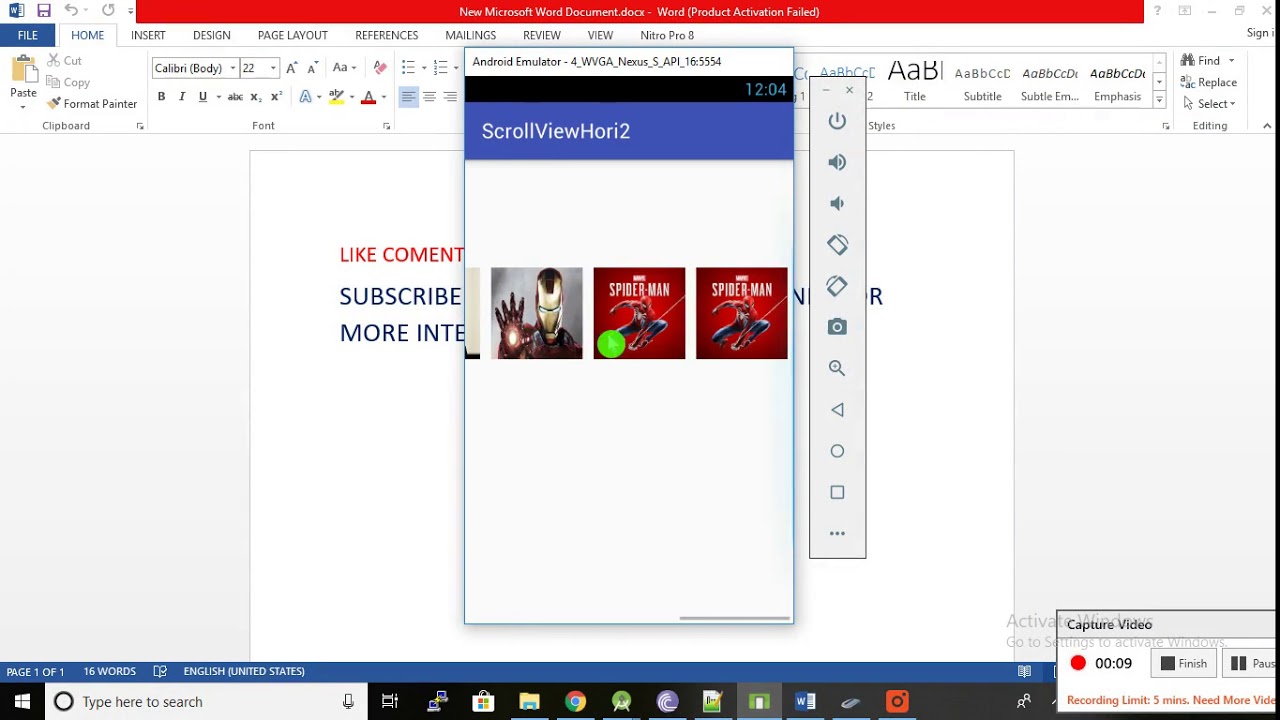 Android Horizontal Scrollview with images
