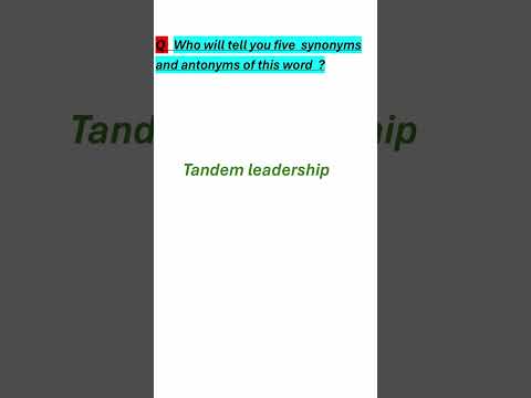 ⏱️ Think Fast! Synonyms & Antonyms for Tandem Leadership! 💡