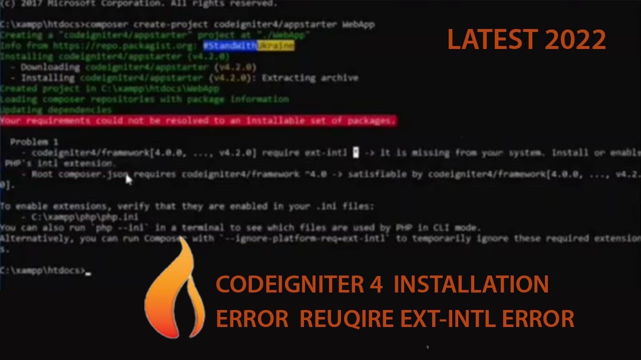 Codeigniter 4 missing php intl extention error || codeigniter 4 tutorial for beginners