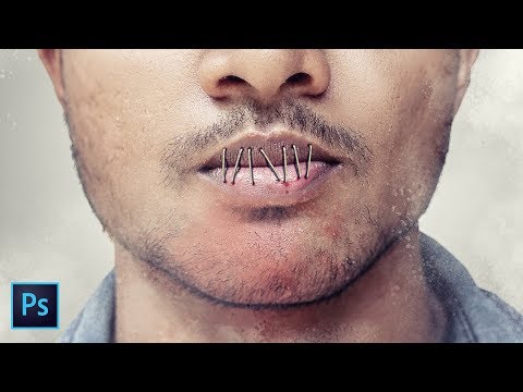 Stapled Mouth | Realistic Photo Manipulation