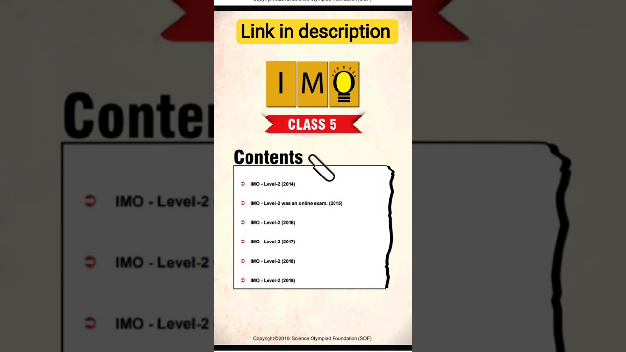 Class 5 IMO Level 2 worksheet | 2014 To 2019 | Olympiad exams Preparation 👍👍👍 (LINK IN DISCRIPTION )