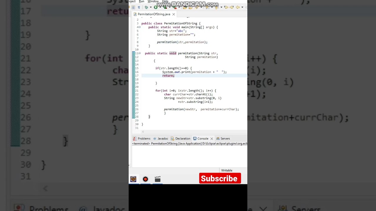 How to find permutation of the given string in java #short #shorts #javaprogramming #java #top