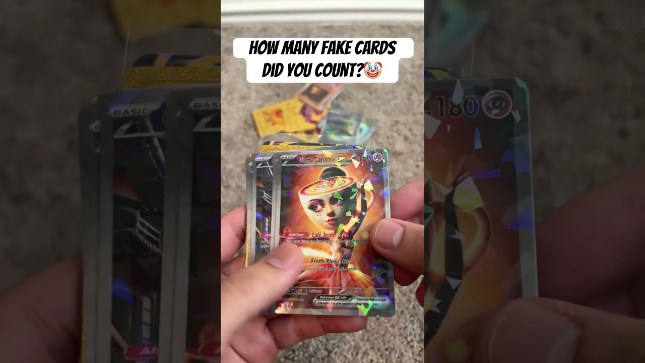 How many fake cards did you count?🤡 #pokemon #pokemoncards #pokemontcg #tungtungtungsahur #pikachu