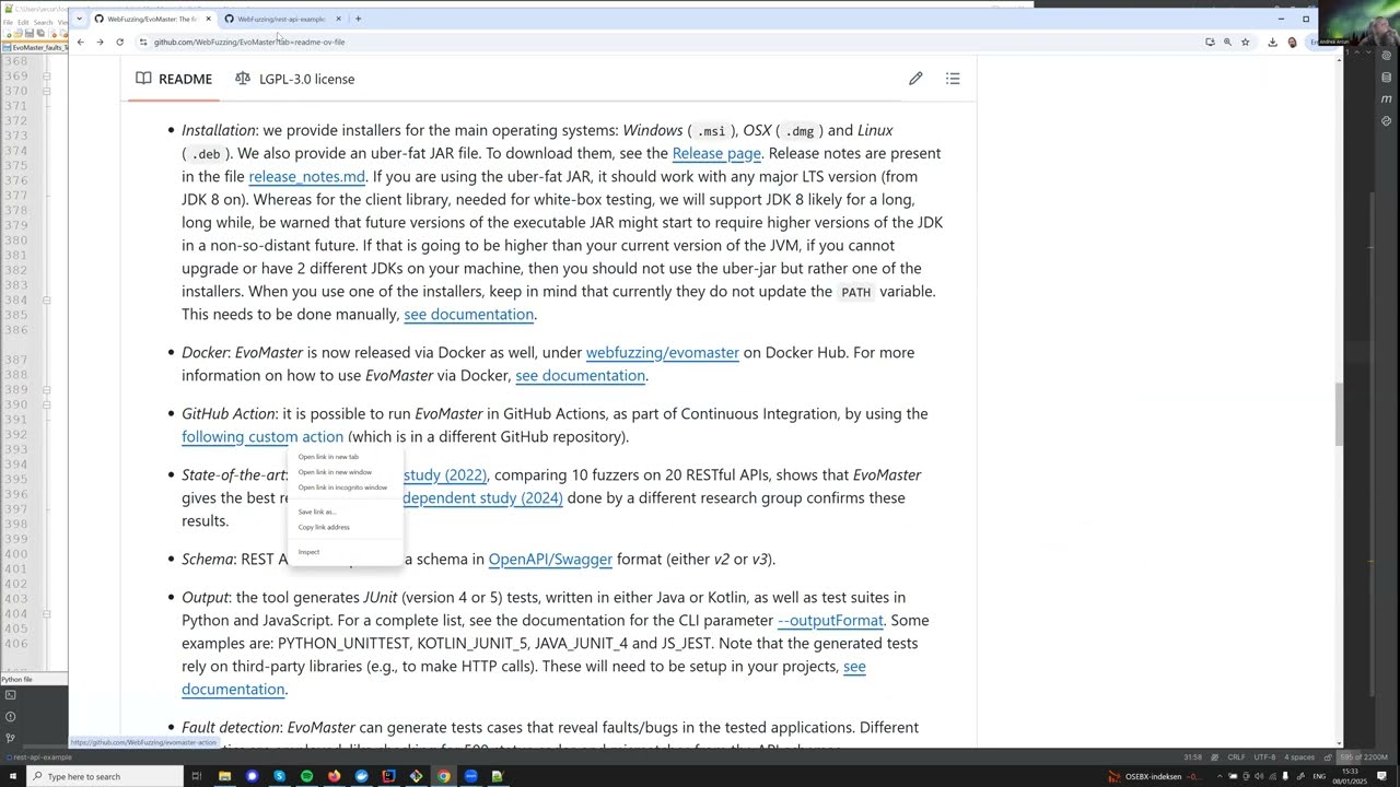 EvoMaster: Docker, GitHub Action and Python Support