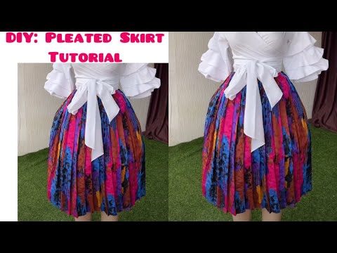 Pleated Skirt Tutorial / How to make Knife pleats on Fabrics