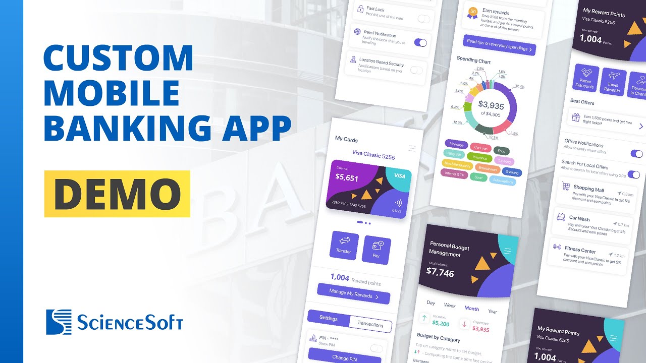 Demo Tour with User Comments: Custom Mobile Banking App