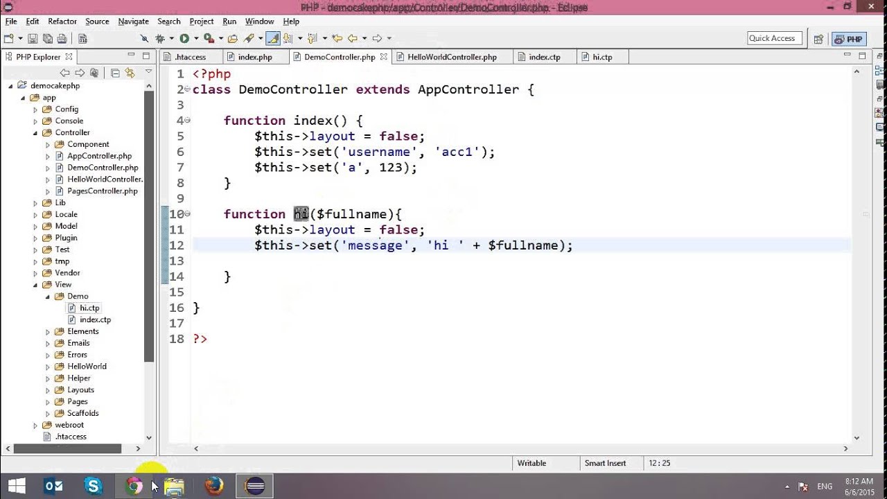 CakePHP Tutorial - Part 1 - Controllers and Views