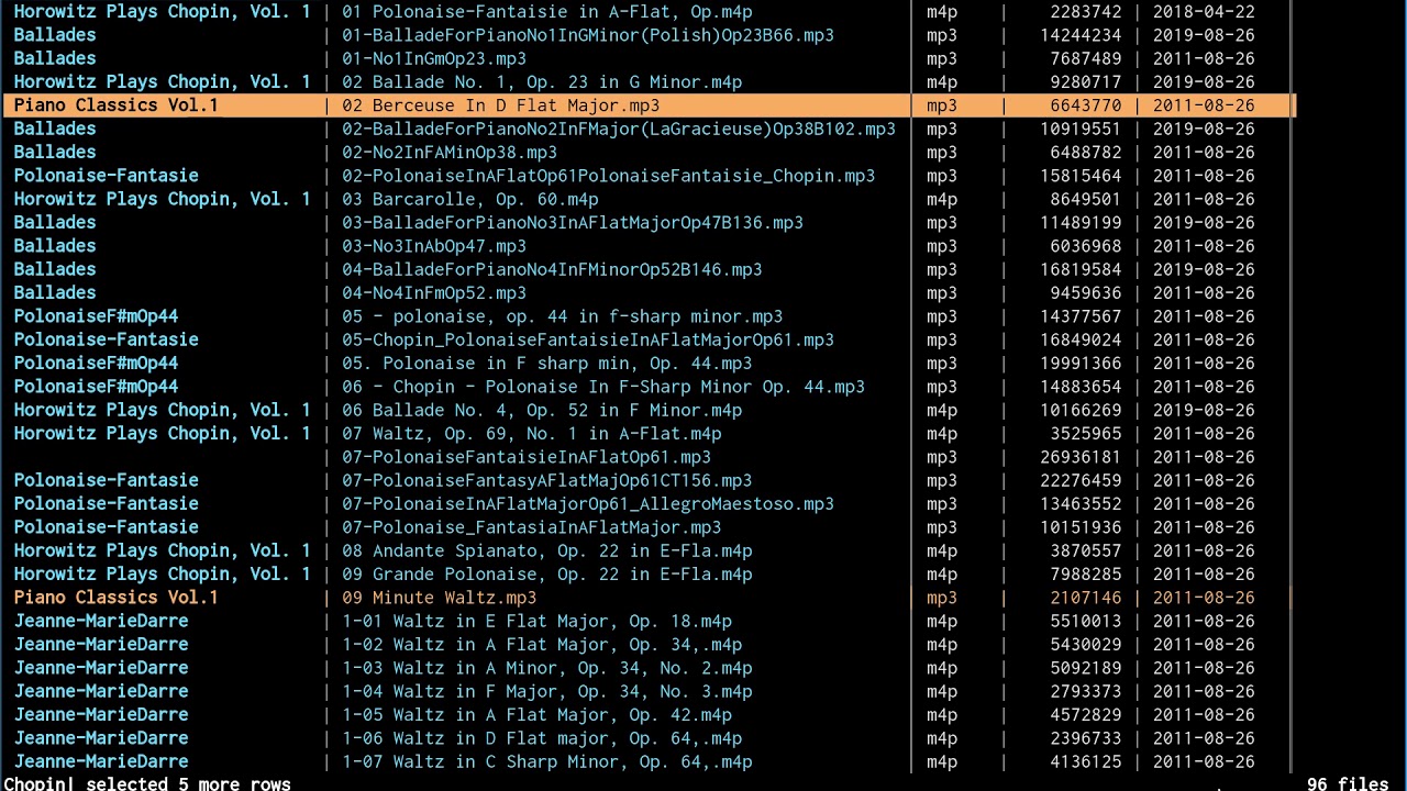 VisiData video #4: directory browser (new features in v1.2)