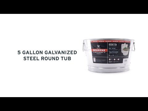 5 Gallon Galvanized Steel Round Tub | Behrens