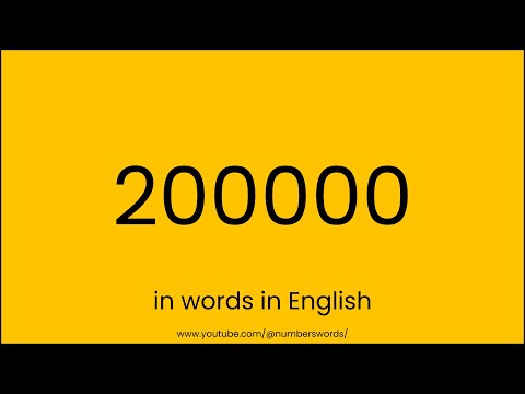 How to write 200000 in words
