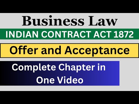 Offer and Acceptance – Complete Chapter Video Lecture - Crash Course for Judiciary Exams