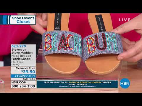 Steven by Steve Madden Nada Beaded Fabric Sandal
