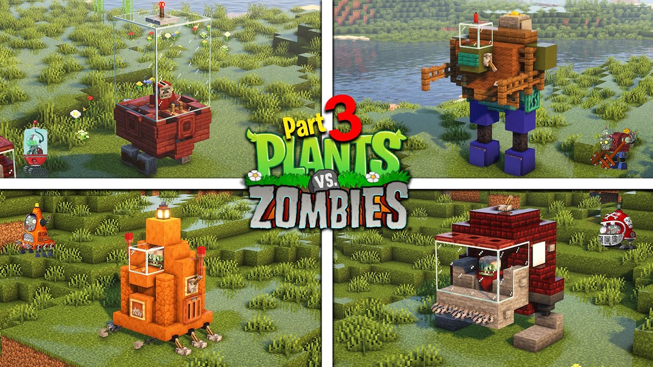 Part 3 of Plants vs Zombies Build in Minecraft (zombie edition) JMOX ...