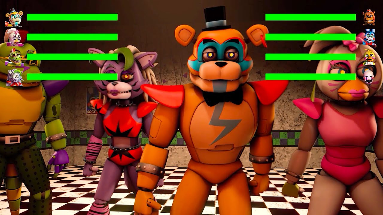 FNAF vs Security Breach with Healthbars