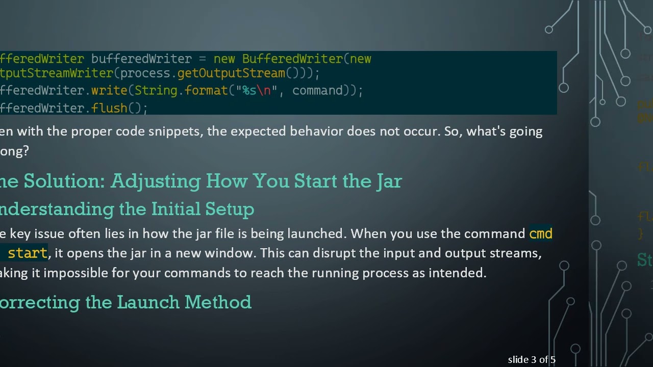 How to Start a Jar File and Provide Input Successfully in Java