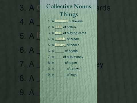 10 Collective Nouns (Things) | Fill in the Blanks with Collective Nouns | Group of Things