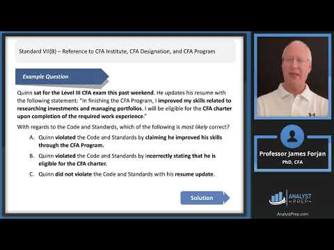 Standard VII – Responsibilities as a CFA Institute Member or CFA Candidate (Level III CFA® – R32)