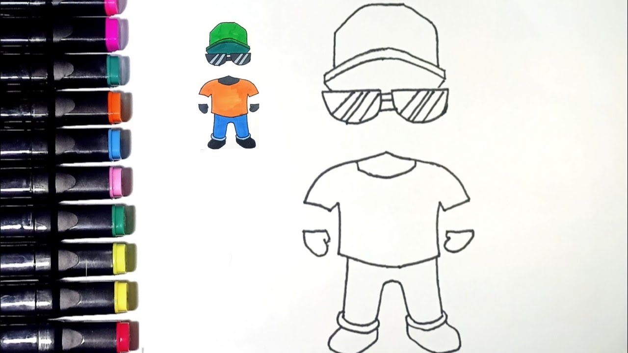 Cara menggambar dan mewarnai stumble guys , drawing For kids