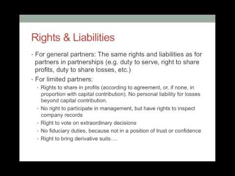 Business Organizations: Limited Partnerships