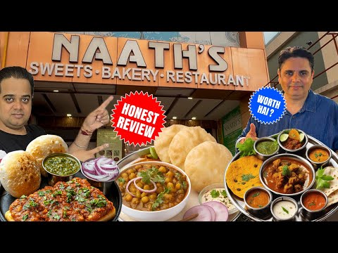 Naath's Sweets Chattarpur Food Review | Delhi Street Food | Pav Bhaji, Chole Bhature, Veg Thali