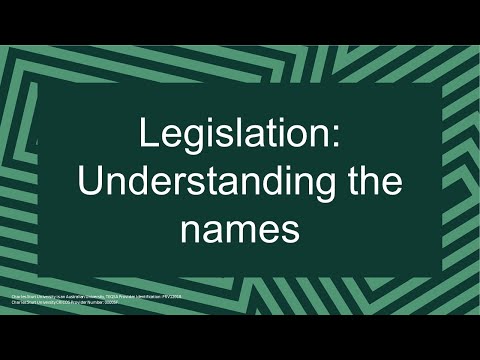 Legislation: Understanding the names