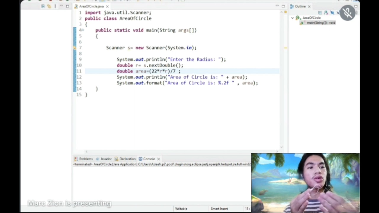 Java Program (Calculating the area of a Circle) (BSIT - CCE101)