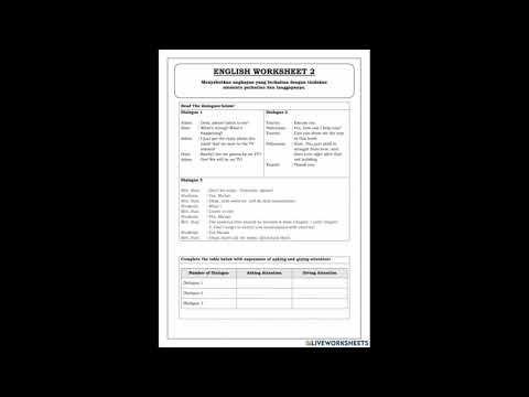 Worksheet Asking and giving opinion