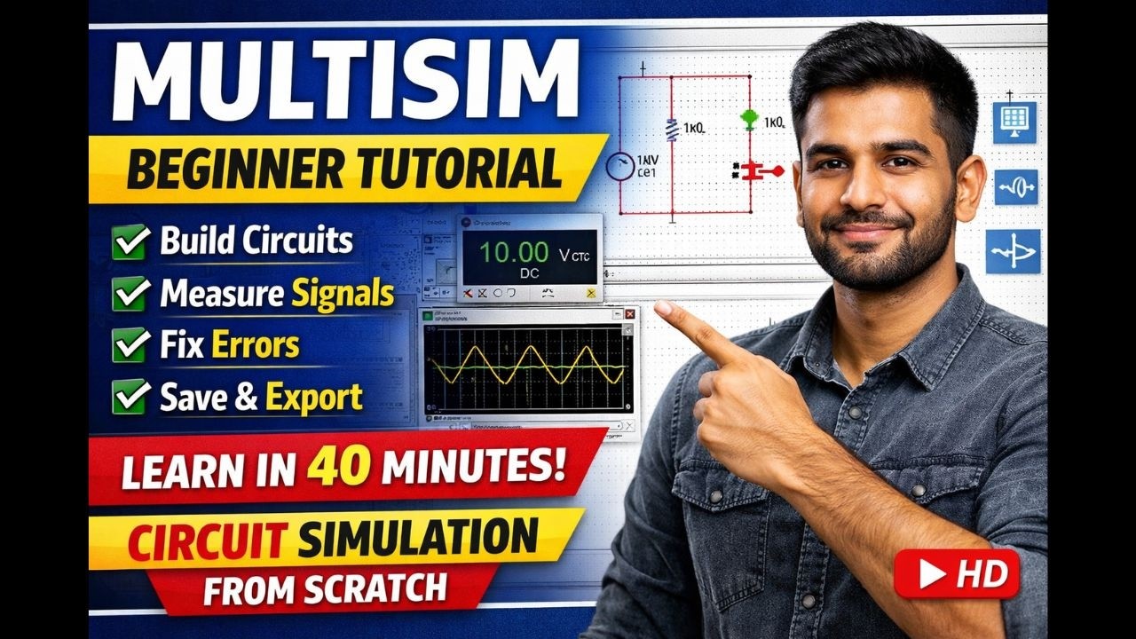 Multisim Tutorial for Beginners | Learn Circuit Simulation from Scratch (40 Min)