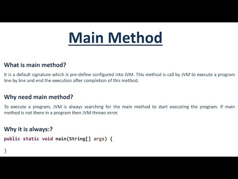 What is Java Main Method