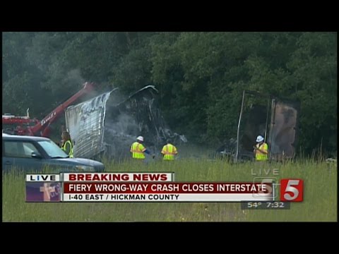 Wrong-Way, Fiery Crash Closes I-40 In Hickman Co.