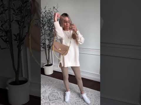 ANRABESS Sweatshirts Oversized Tunic Tops Crew Neck Soft Pullover With Side Zipper Top for Women