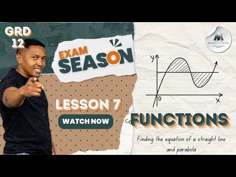 Grade 12 Algebra Lesson 1.7| Functions | Finding the equation of a straight line and parabola