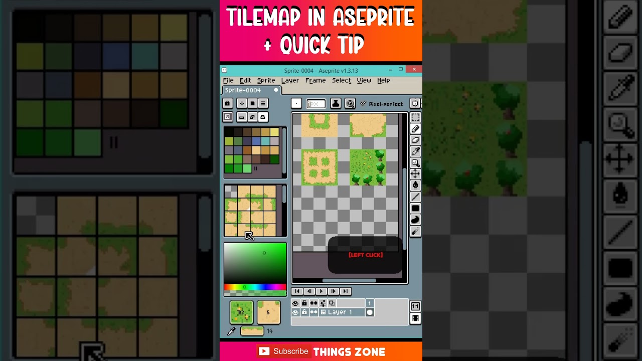 Tutorial: TILEMAP in ASEPRITE explained EASILY + final trick | in 1 minute | #pixelart