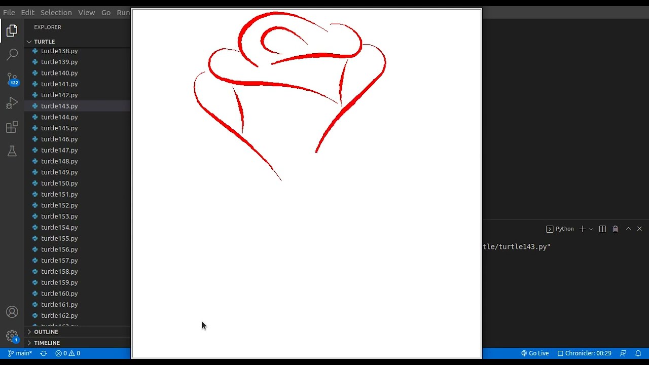 Drawing rose in turtle python - App Stack