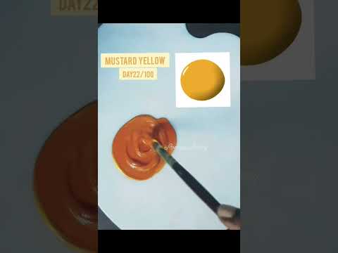 Mustard Yellow - Day 22/100 // Art // Drawing//Painting// EasyDraw //Colourmixing // Colormixchart