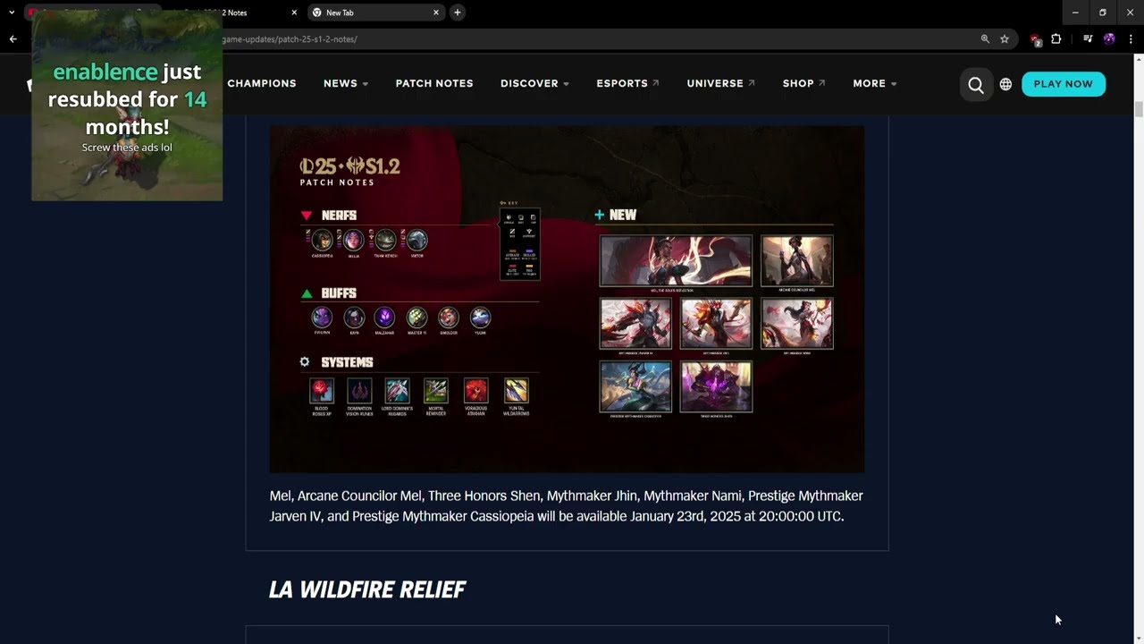 Looking over the Patch 25.S1.2 (?) notes :]