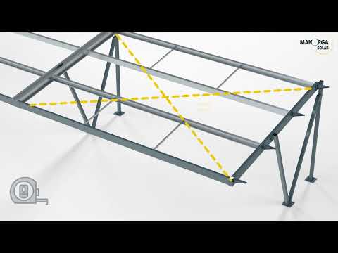 [MONTAGE CARPORT SOLUMBRA] : Single slope inverted Solar canopy 3 panels