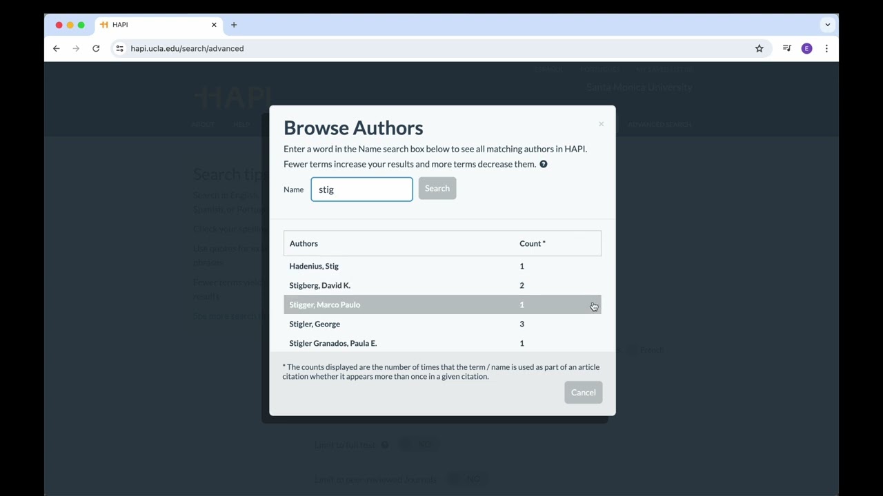 HAPI Browse Options