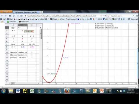 Algebra 3.4.3 Slope: Difference Quotient, Symmetric Difference Quotient
