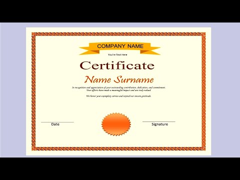DIY Certificate in Microsoft Word (No Canva Needed!) | How to Design Certificate in MS Word