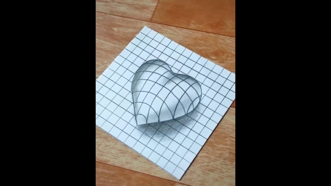 3D Heart Drawing ❤️ #shorts