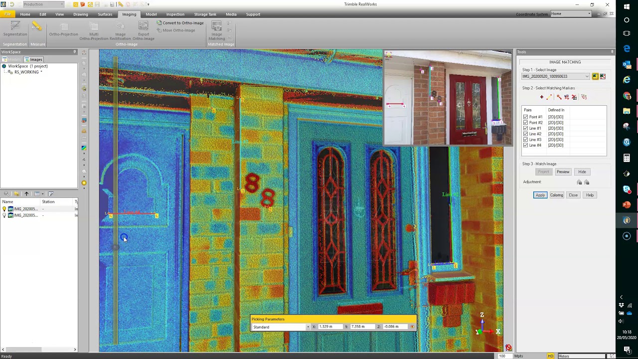 Point Cloud Colorisation using the Trimble RealWorks Image Matching Tool