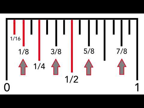 Measuring between inches to an accuracy of 1/16"