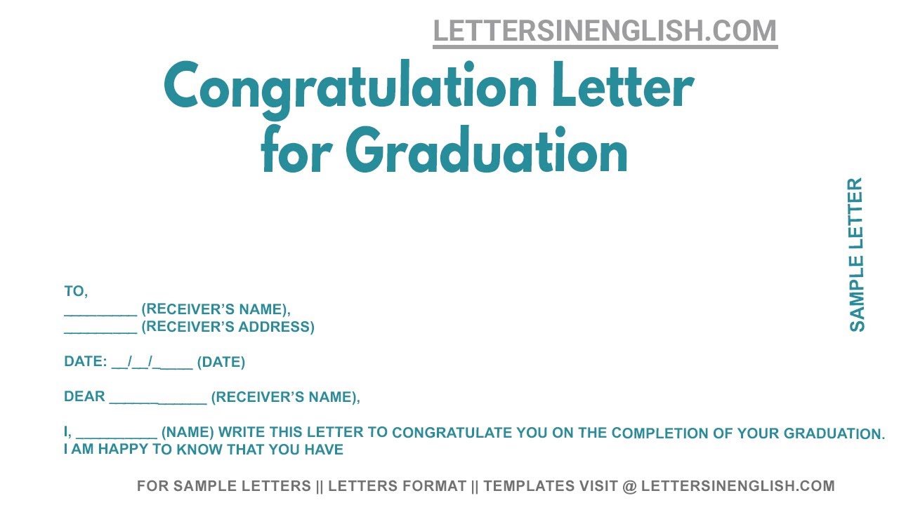 Congratulation Letter For Graduation - Sample Letter to Congratulate for Completion of Graduation
