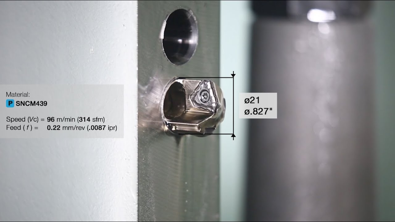 Tri-Fine - Indexable deep hole drills featuring inserts with chip splitter and built-in wiper