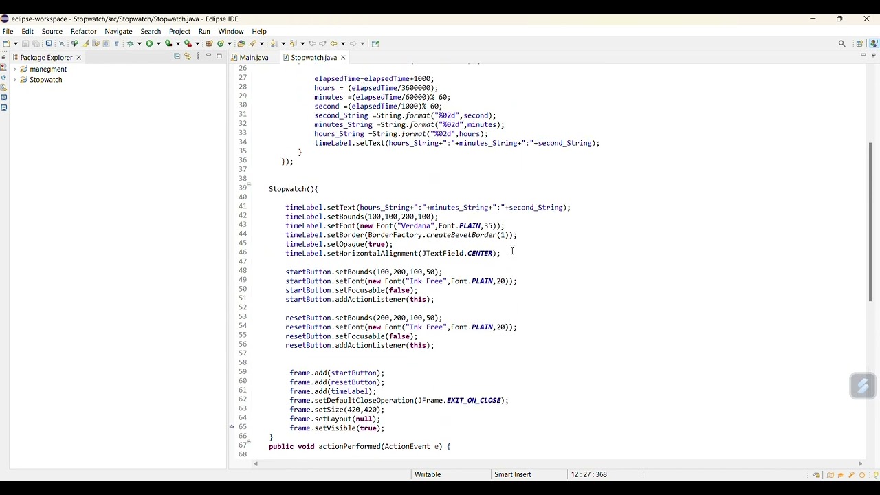 java StopWatch program #coding #stopwatch  @apnaclassMCA