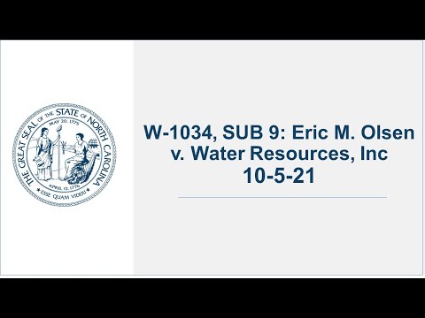 W-1034, SUB 9: Eric M. Olsen v. Water Resources, Inc - 10/5/21