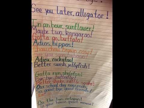 Fun Rhyme for Dismissal