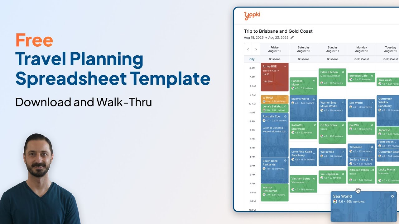 The Only Free Travel Spreadsheet You Need | Download in Description