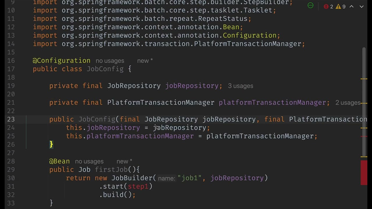 Spring Batch : Create your first job and step